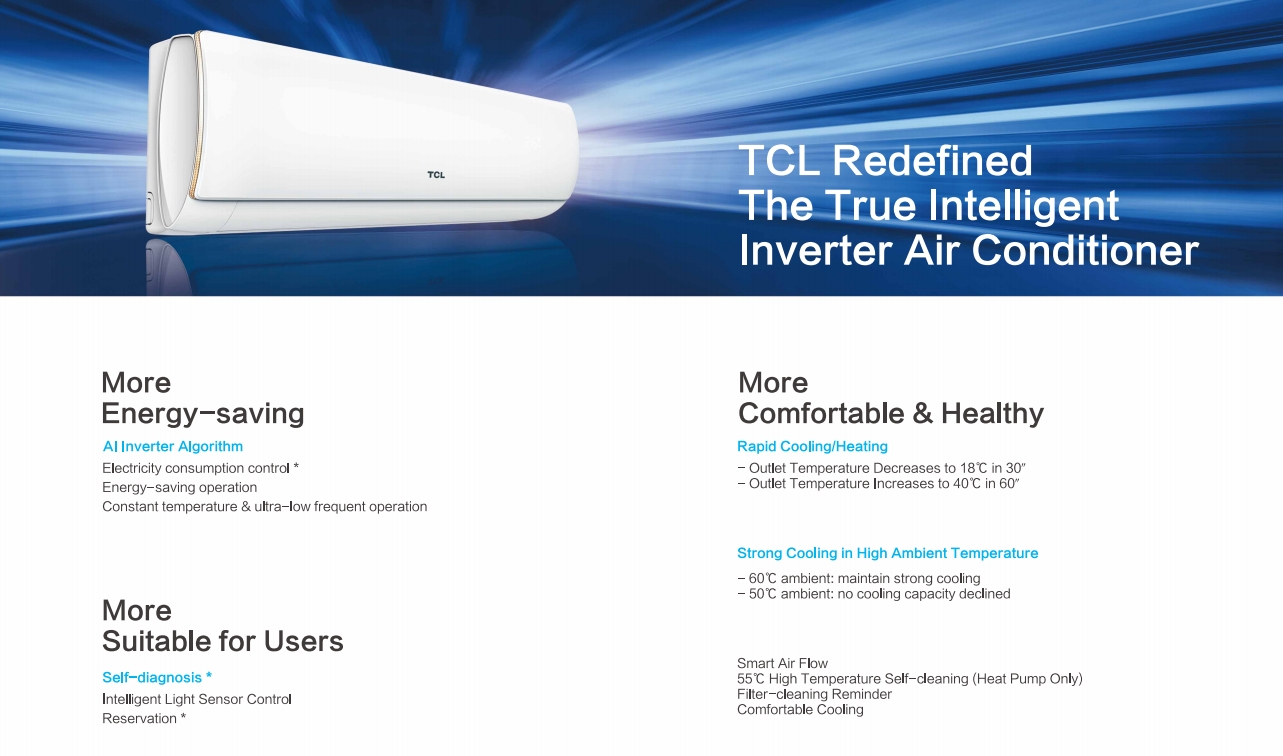 TCL Mini Split Air Conditioners for Home 9000-24000Btu Fast Cooling ...